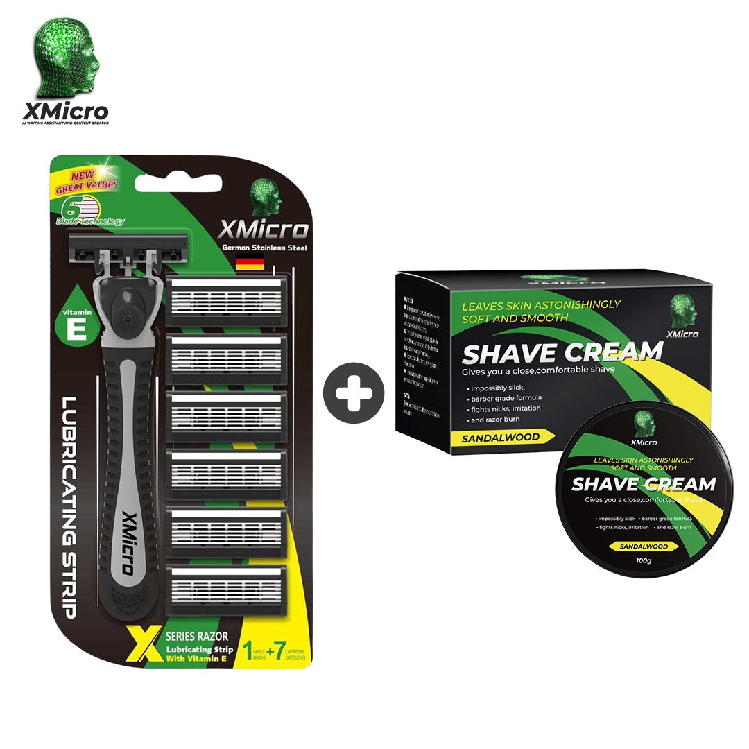 XMicro Razor and Shaving Cream For Men & Women - Paris Jewelry & Co.