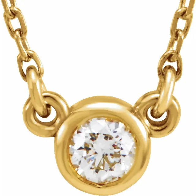Buy 14K Yellow Gold Stuller Lab-Grown Moissanite Solitaire 18" Necklace ...